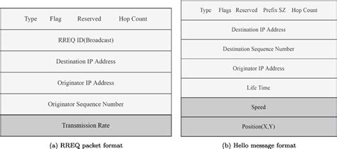 A Rreq Packet Format B Hello Message Format Download Scientific Diagram