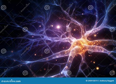 Brain Neurons Are Cells That Transmit Electrical Signals Stock Illustration