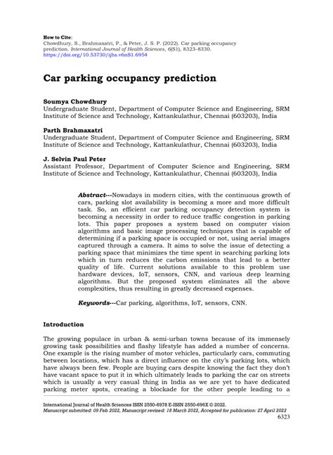 Pdf Car Parking Occupancy Prediction