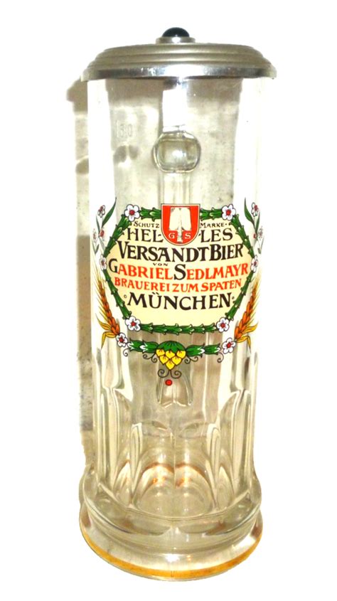 Spaten Brau Munchen Sedlmayr Versandtbier Lidded German Beer Glass
