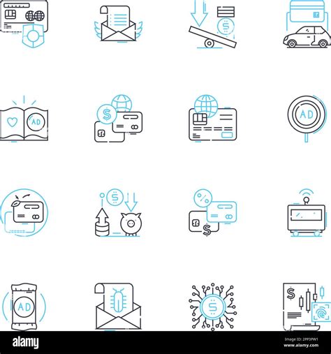 Electronic Transactions Linear Icons Set Digital Payment Virtual Cashless E Commerce