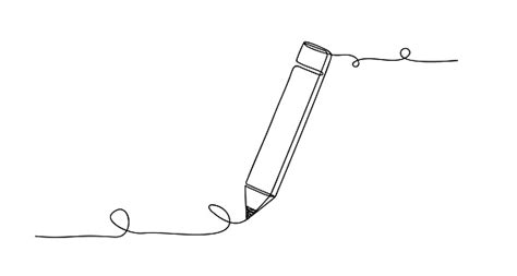 연필 격리 벡터 일러스트 레이 션으로 연속 한 라인 아트 쓰기 연필에 대한 스톡 벡터 아트 및 기타 이미지 연필 한붓그리기