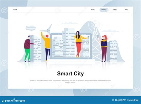 Smart City Modern Flat Design Concept Architecture And People Concept