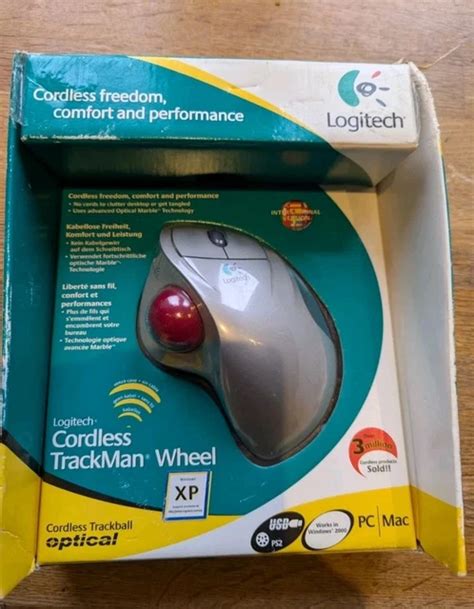 Logitech Cordless Trackman Wheel Optical Trackball Mouse Stress Relief For Hand £83 91 Picclick Uk