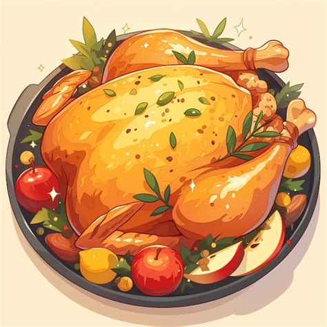 Ganso Assado Com Recheio De Maçã Vetor Premium Gerado Com Ia
