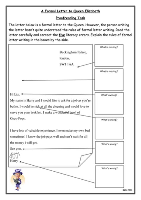 Letter Proofreading Activity Letter To The Queen Teaching Resources
