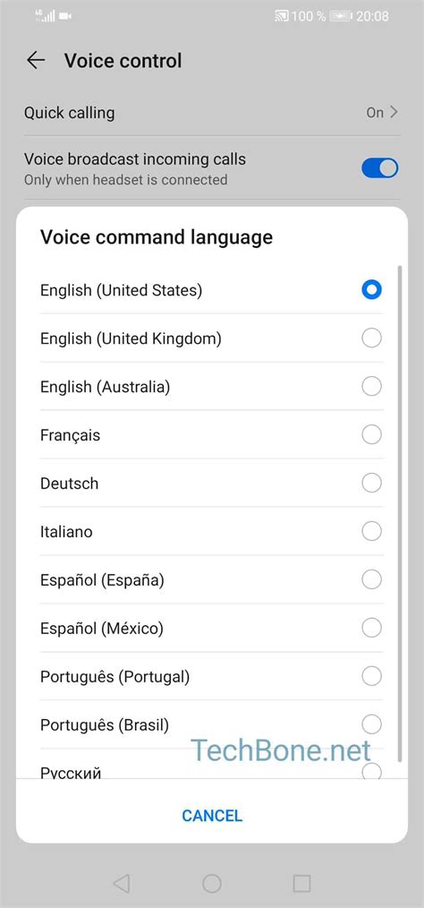 Voice Command Language Huawei Manual Techbone