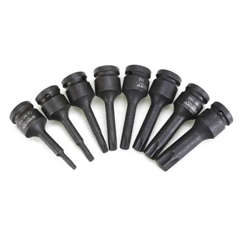 8pcs 1 2″ Drive Impact Spline Socket Torx Bits T25 T70 Cr Mo Vr Diy