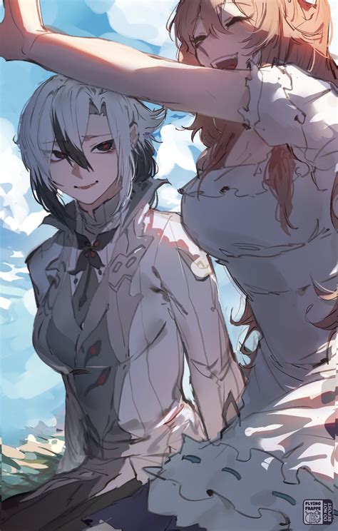 Arlecchino And Clervie Genshin Impact Drawn By Flying Frappuccino Danbooru