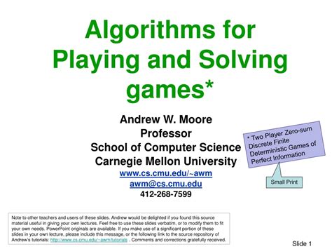 Ppt Algorithms For Playing And Solving Games Powerpoint Presentation