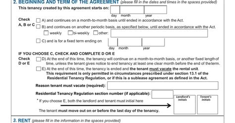 Residential Tenancy Agreement Rtb 1 Pdf Form Formspal