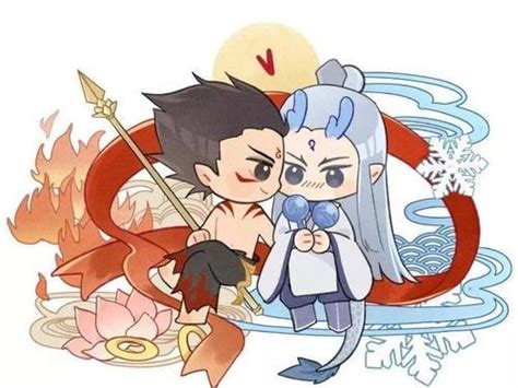简笔画哪吒敖丙q版 简笔画图片大全 普车都
