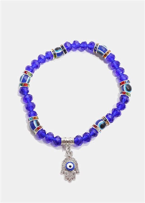 Hamsa Hand With Evil Eye Bead Bracelet Shop Miss A
