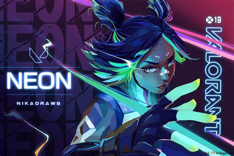 발로란트 에이전트 네온 4k 배경화면 다운로드