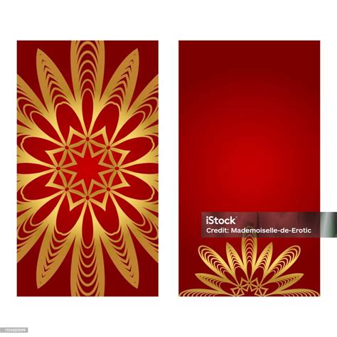 정말 이에요와 골드 컬러 두 요가 카드 전단지 포스터의 세트 만다라 영적인 퇴각 또는 요가 스튜디오와 함께 서식 파일 벡터