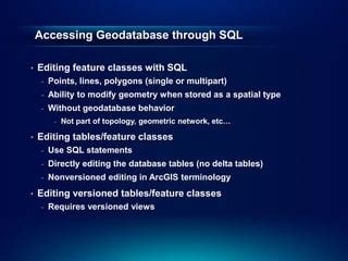 Enterprise Geodatabase Sql Access And Administration PDF