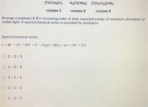 Solved Complex Complex Complex Arrange Complexes Chegg Com
