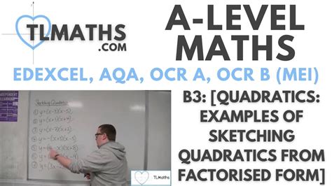 A Level Maths B3 07 Quadratics Examples Of Sketching Quadratics From