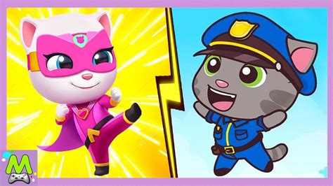 Говорящий Том Погоня Героев Vs Том Бег за Сладостями Супергерои против Енотов Хулиганов Youtube