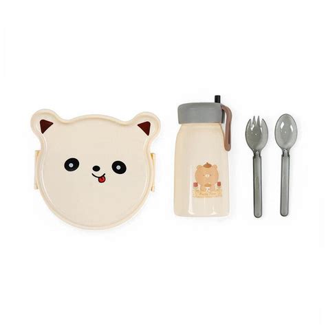 Детска кутия за храна с мече White