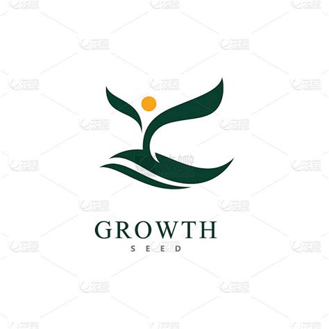 绿色种子标志图标矢量插图