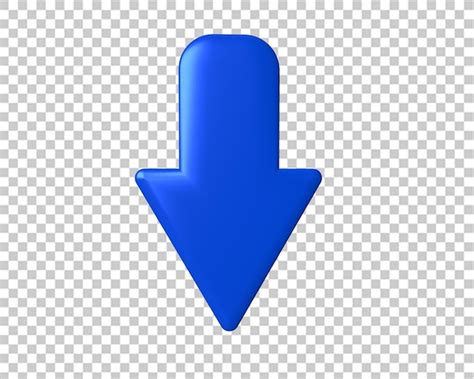 Premium Psd Arrow Download Blue Icon 3d Arrow Down Ui Web