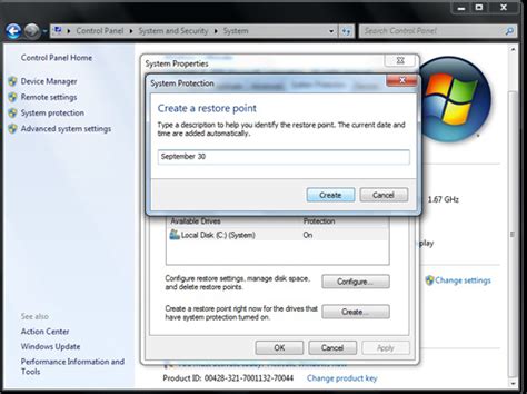 How To Create A System Restore Point In Windows 7 Dummies