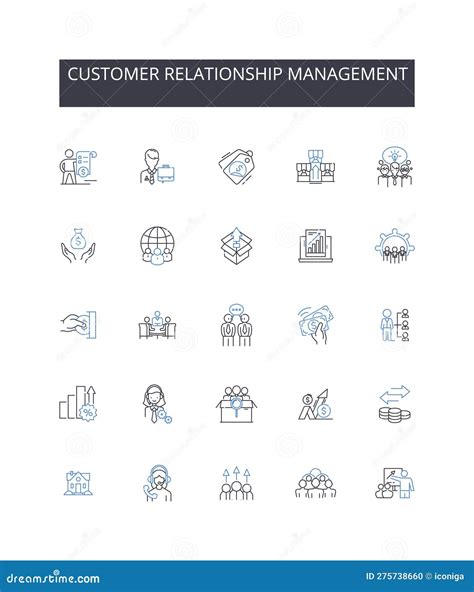 Customer Relationship Management Line Icons Collection Hsty Integrity Transparency