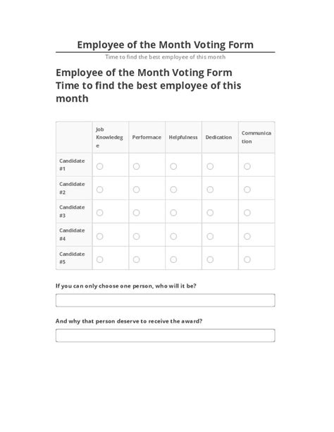 Arrange Employee Of The Month Voting Form Airslate