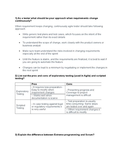 Agile Questions And Answers Pdf Scrum Software Development Agile Software Development