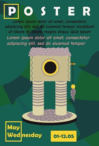 포스터 고양이 깎기와 텍스트가 있는 배너 템플릿 디자인 타이 포 그래피 0명에 대한 스톡 벡터 아트 및 기타 이미지 0명 가축 갈음질 Istock