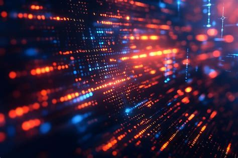 premium photo dynamic light trails and digital data flow concept