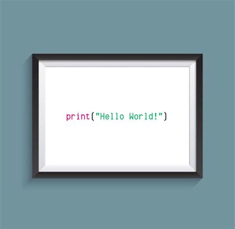 Hello World Computer Code Poster Programming Computing Digital Print