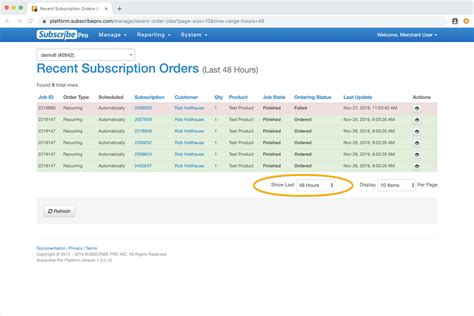 Recent Orders Subscribe Pro Documentation
