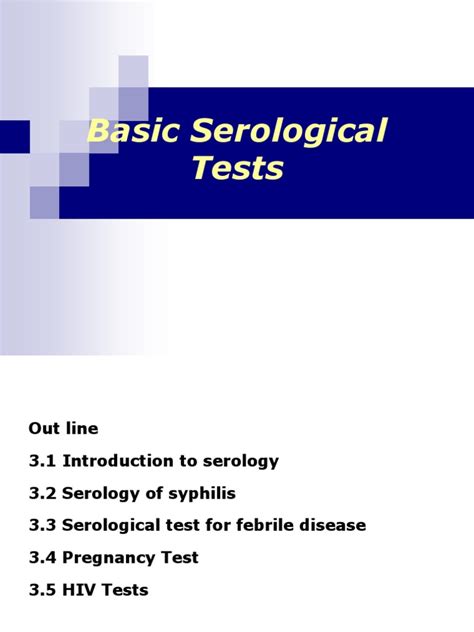 Chapter 3 Basic Serological Tests Pdf Infection Immunology