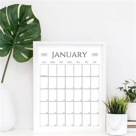 Free Printable Vertical Monthly Calendar 2026 Printable Calendars