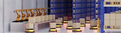 지능형 로봇 기술 운송 공장 개념 산업 40 스마트 차량 자율 로봇 Agv 창고 물류 및 운송 공장에서 판지 상자 생산 3d 렌더링 그림 3차원 형태에 대한 스톡 사진 및