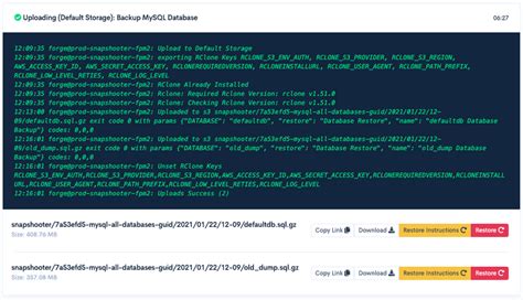 Scheduled Mysql All Databases Backups Snapshooter