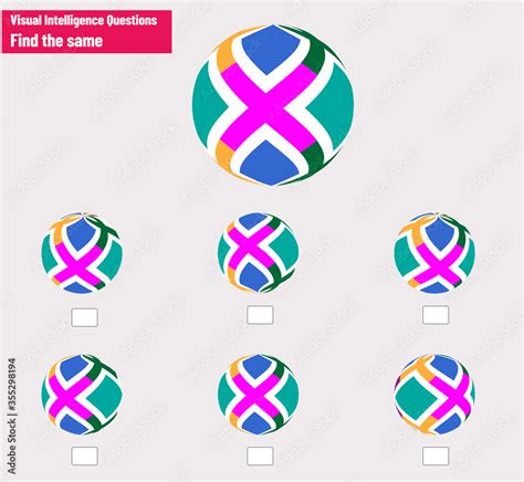 Visual Intelligence Questions Find The Same Iq Test Stock Vector Adobe Stock