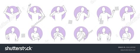 Basic Body Language People Action Posture Stock Vector Royalty Free