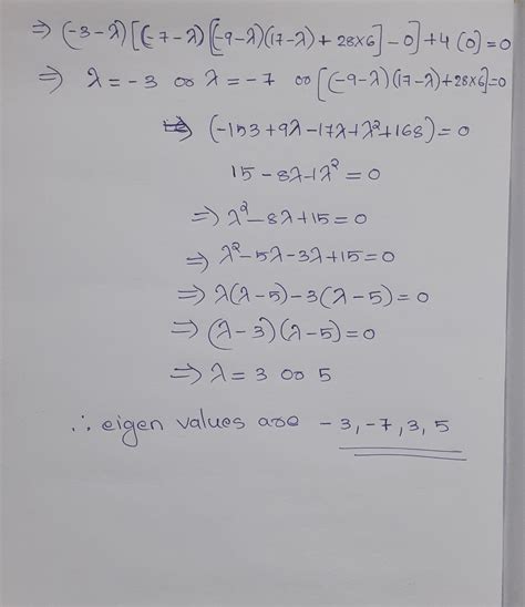 Solved Calculate And Match Briefly Find The Eigenvalues Of The Matrix Course Hero