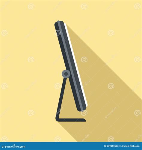 Side View Monitor Icon Flat Vector Computer Screen Stock Vector Illustration Of Black Apple