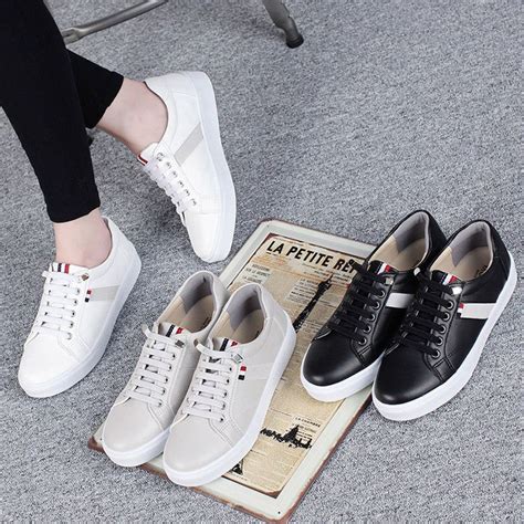 통굽 밴딩 끈 스니커즈 여성 가죽 푹신한 슬립온 운동화