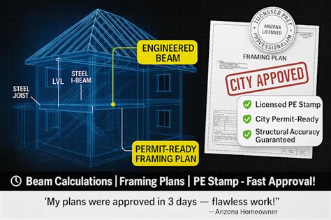 Provide Beam Calculation Framing Layout And Pe Stamp For Arizona Ny Homes By Marcuscliton