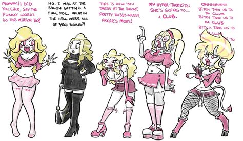 Rule 34 Bimbofication Blonde Hair Blush Brain Drain Breast Expansion Comic Demon Girl Female