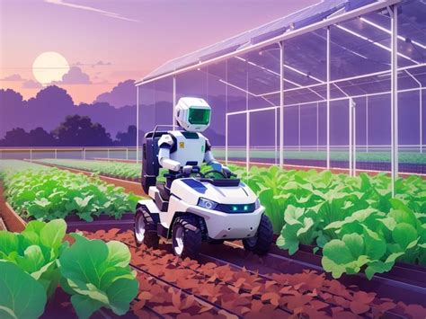 Premium Ai Image Transforming Agriculture Automatic Agricultural Technology With Robots
