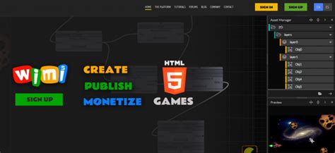 wimi5 a platform to make html5 games doyu games