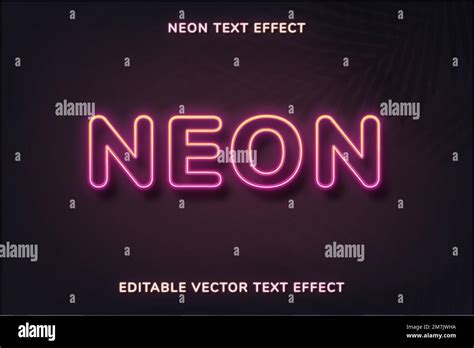 Editable Neon Text Effect Vector Template Stock Vector Image And Art Alamy