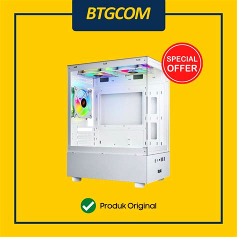 Casing M Atx Gamen Gcs100 White With 3 Rgb Fans Btgcom