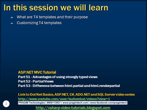 Sql Server Net And C Video Tutorial Part 54 T4 Templates In Aspnet Mvc